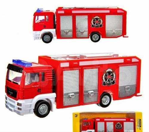 Машинка металлическая Uni-Fortune RMZ City пожарная 1:64 MAN, без механизмов, цвет красный 18.8 x 5.17 x 9 см 144021