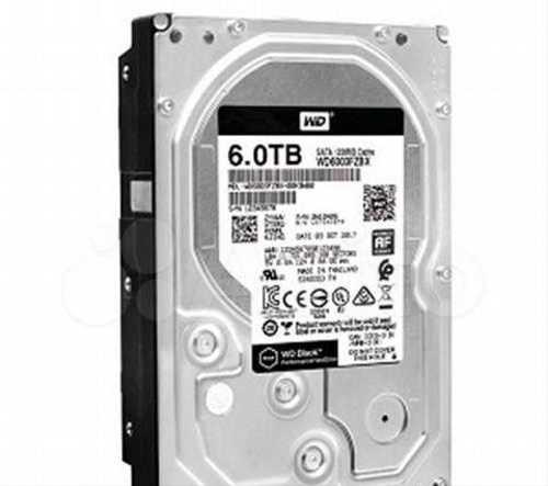 Жесткий диск HDD 6.0Tb Western Digital SATA-III, 256Mb, 7200rpm Black WD6003fzbx