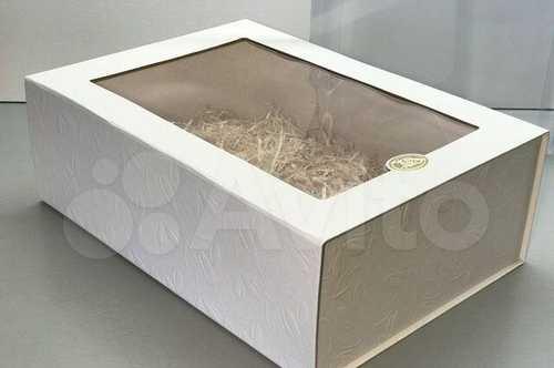 Новая подарочная коробка с окошком + наполнитель