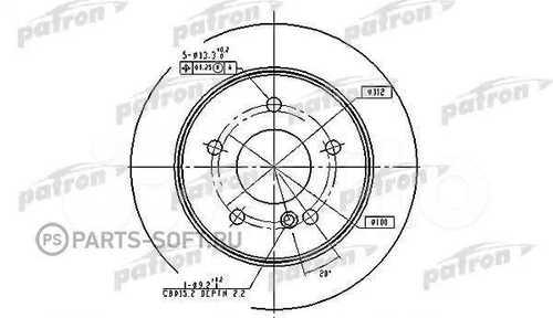 Patron PBD2653 Диск тормозной зад