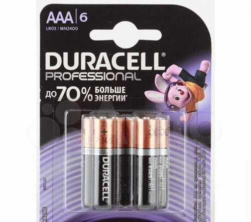 Набор батареек "Duracell Professional", мизинчиковых, ааа/LR03, 6 штук