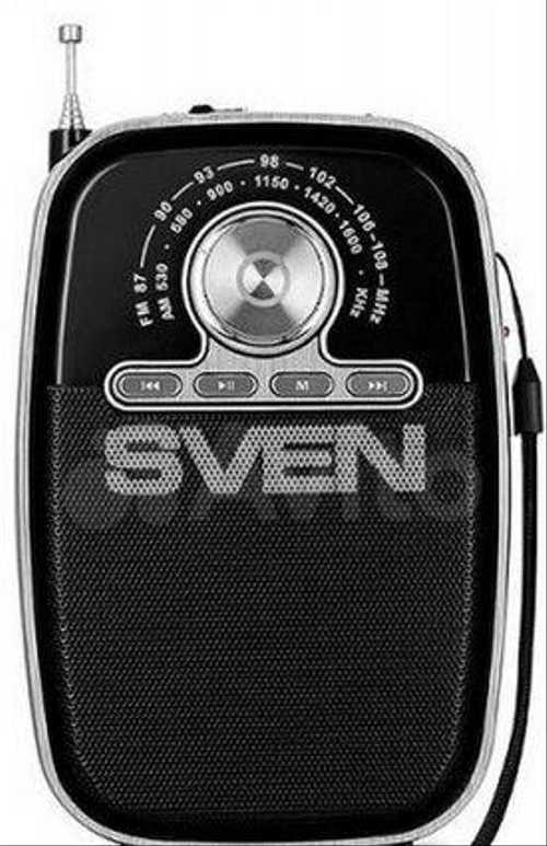 Портативная колонка sven SRP-445, черный (3 Вт, FM