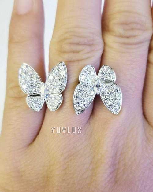 Van Cleef золотое кольцо с бриллиантами 1.67 ct