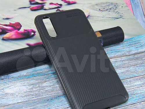 Чехол-накладка для huawei P20 becation beetles carbon TPU antishock черный