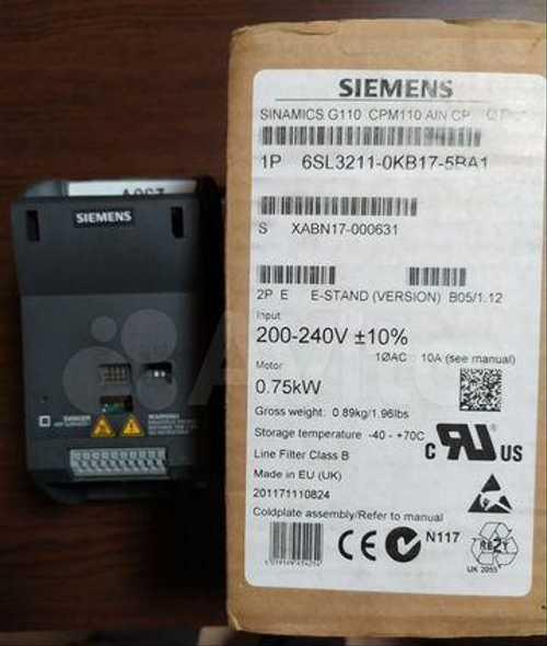 Siemens 6SL3211-0KB17-5BA1 преобразователь частоты