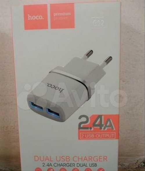 Зарядное устройство Hoc C12 dual USB charger 2.4A