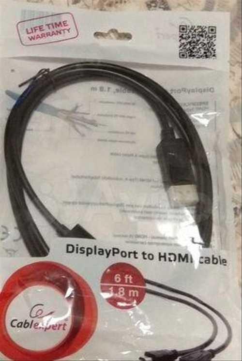 Кабель-переходник DisplayPort в hdmi (новый)