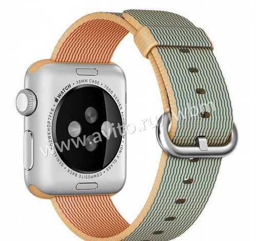 Ремешок нейлон 38/40 для Apple Watch орех/голубой