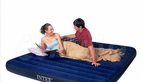 Кровать надувная Intex Classic Downy Airbed Dura-Beam (64755) 183x203x25 см