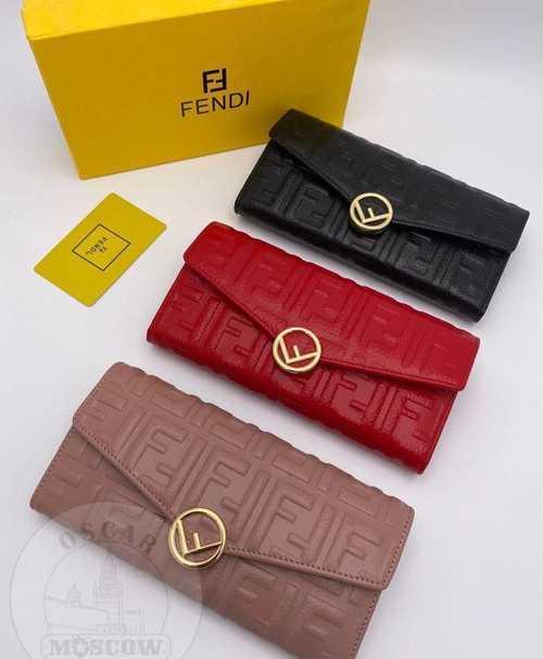 Новый женский кошелек кожаный Fendi - Фенди