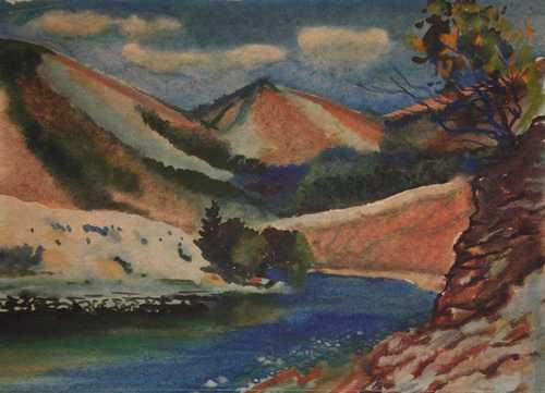 Бубнова В.Д.(1886-1983) "Река в горах" 1963 год