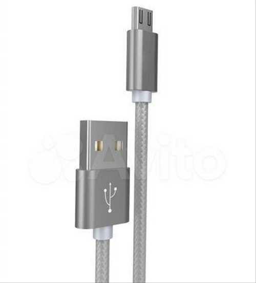 Кабель USB-Micro USB hoco X2 1м Knitted серый