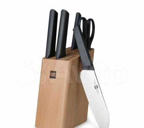 Набор ножей Xiaomi Fire Kitchen 5в1 с подставкой
