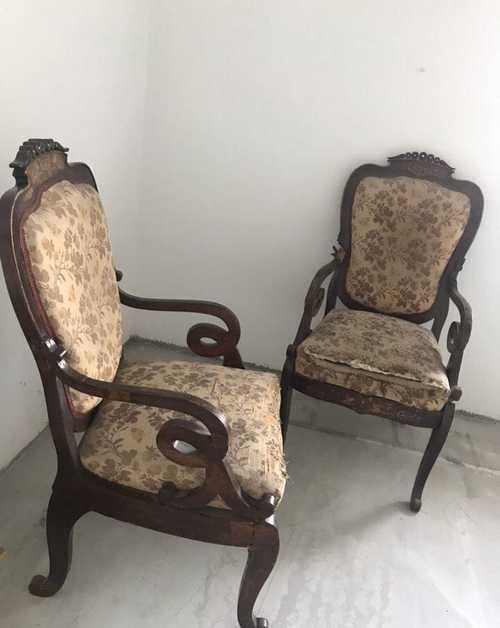 Редкие антикварные кресла из Грузии, пара, 19 век