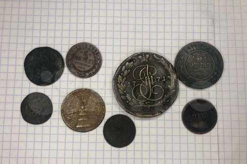 Старинные медные монеты одним лотом
