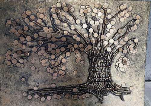 Пано ручной работы"Денежное дерево"