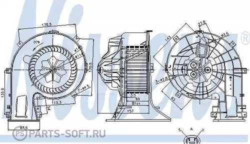 Nissens 87025 Мотор отопителя opel vectra C /saab 9-3 A/C 02