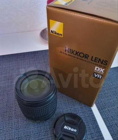Объектив Nikon nikkor lens (18-105mm, f/3.5 - 5.6G