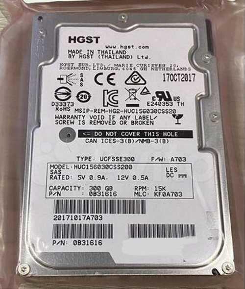 HDD SAS 300GB 15K HUC156030CSS200 Новые