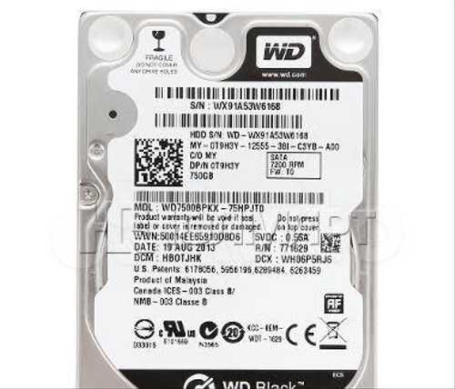 Жесткий диск HDD 750гб, Western Digital