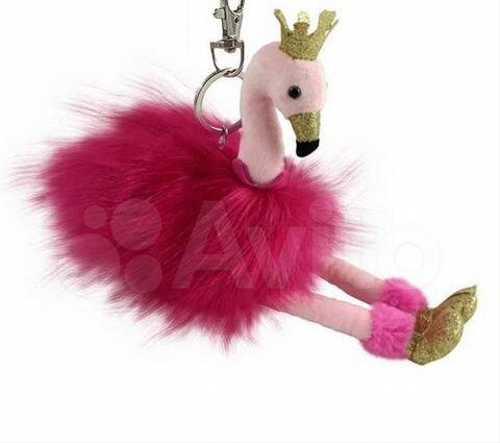 Фламинго розовый 9 см с карабином игрушка мягкая M106