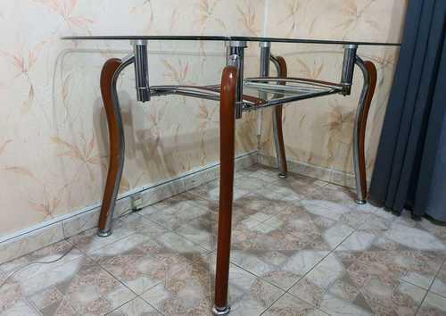 Обеденный стол стеклянный и стулья кухонный гарнит