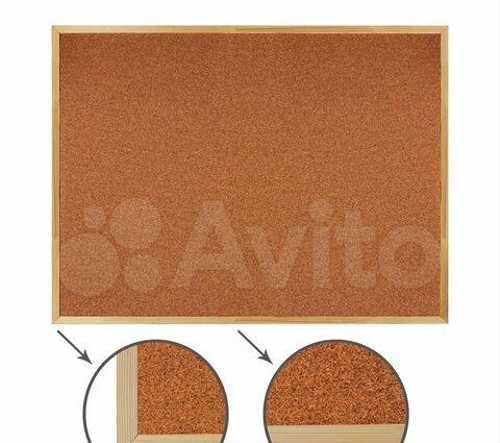 Доска для объявлений Brauberg пробковая 90х120 см, деревянная рамка (236861)