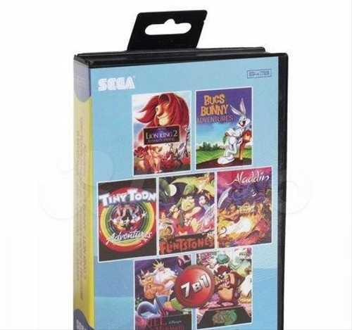 Картридж для Sega 7в1 Aladdin / Bugs Banny /Lion K