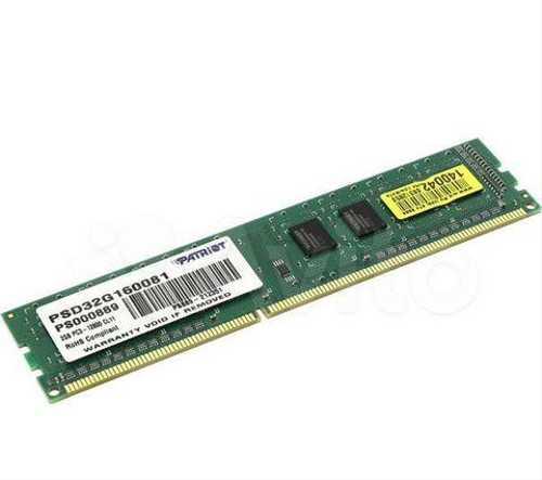 Память DDR3 2Gb 1600MHz Patriot PSD32G160081