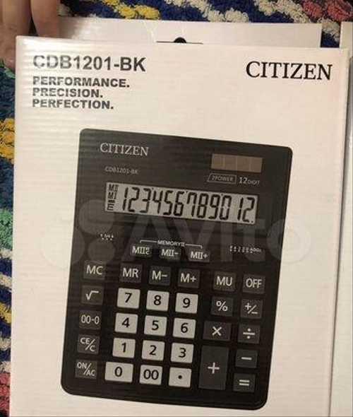 Калькулятор новый citizen cdb1201-bk