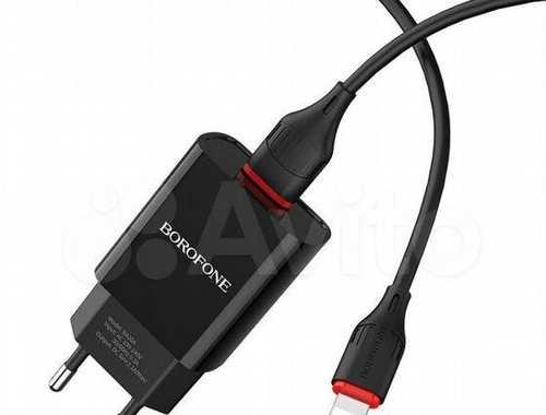 Сзу USB 2.1A borofone BA20A Sharp кабель Apple 8Pin черный