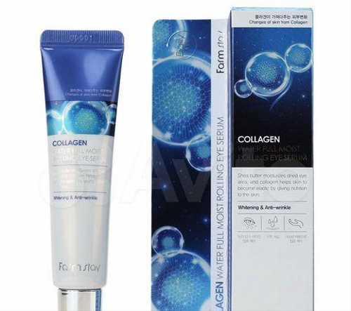 FarmStay Лифтинг-сыворотка для кожи вокруг глаз с коллагеном Collagen Water Full Moist Rolling Eye Serum, 25 мл