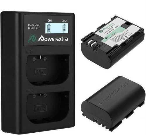 Зарядное устройство Powerextra DS-LPE6 + 2 акб