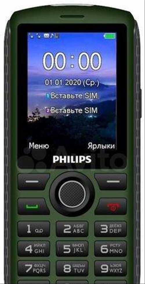 Мобильный телефон Philips Philips Xenium E218 32Mb зеленый