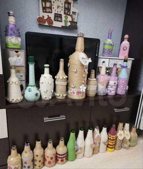 Интерьерные бутылки 26 штук