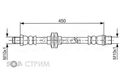 Bosch 1987481683 Шланг тормозной renault duster пер