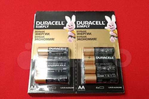 Батарейка Duracell LR6 AA 4х4BL Simply (отрывные) (16/208) цена за 1 шт