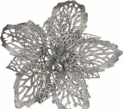 Искусственное растение Пуансетия Цвет: Серебряный (круглая 16 см)