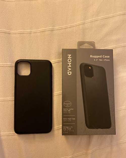 Чехол черный кожаный Nomad Rugged case для iPhone