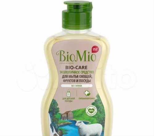 BioMio Средство для мытья посуды, овощей и фруктов без запаха с экстрактом хлопка, 315 мл