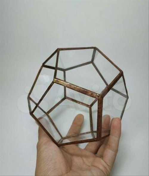 Флорариум. Геометрическая ваза из стекла"Додекаэдр