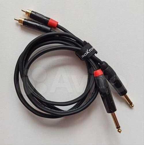 Межблочный аудио-кабель Roxtone, 2xRCA - 2x6,3 mm