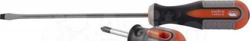 Отвертка стержневая шлицевая round grip, SL3x100 мм Ombra 750310