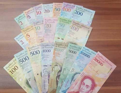 Набор Венесуэла 21 банкнота