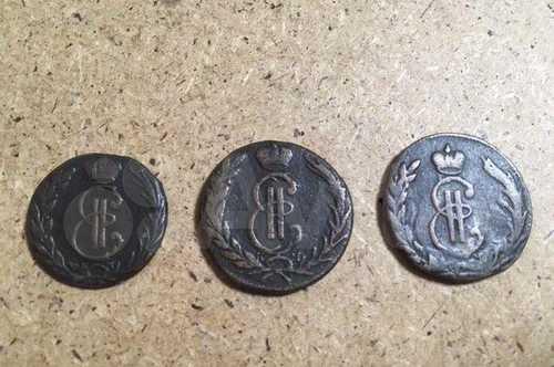Монета сибирская копейка 1771 деньга 1768