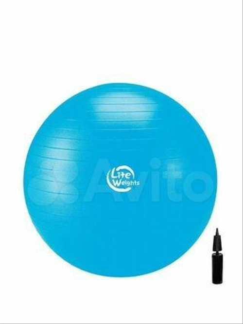 Мяч гимнастический Lite Weights (75 см, антивзрыв, с насосом, голубой) (1867LW)