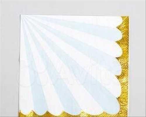 Салфетки бумажные «Полосы», 33х33 см, набор 20 шт., цвет бело-голубой