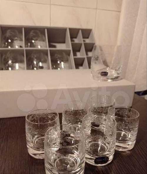 Набор стаканов и стопок(Богемия)