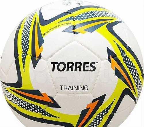 Мяч футб. "torres Training",арт.F31854,р.4, 32 панели. PU, 4 под. слоя, ручная сшивка, бело-зел-сер