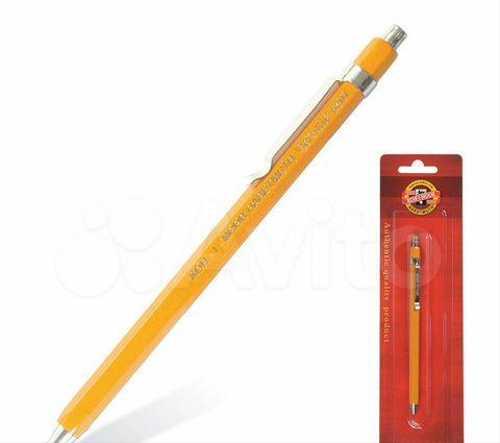 Карандаш механический KOH-I-noor 1 штука, корпус желтый, 2 мм, цанговый с клипом и точилкой (5201CN1004BL)